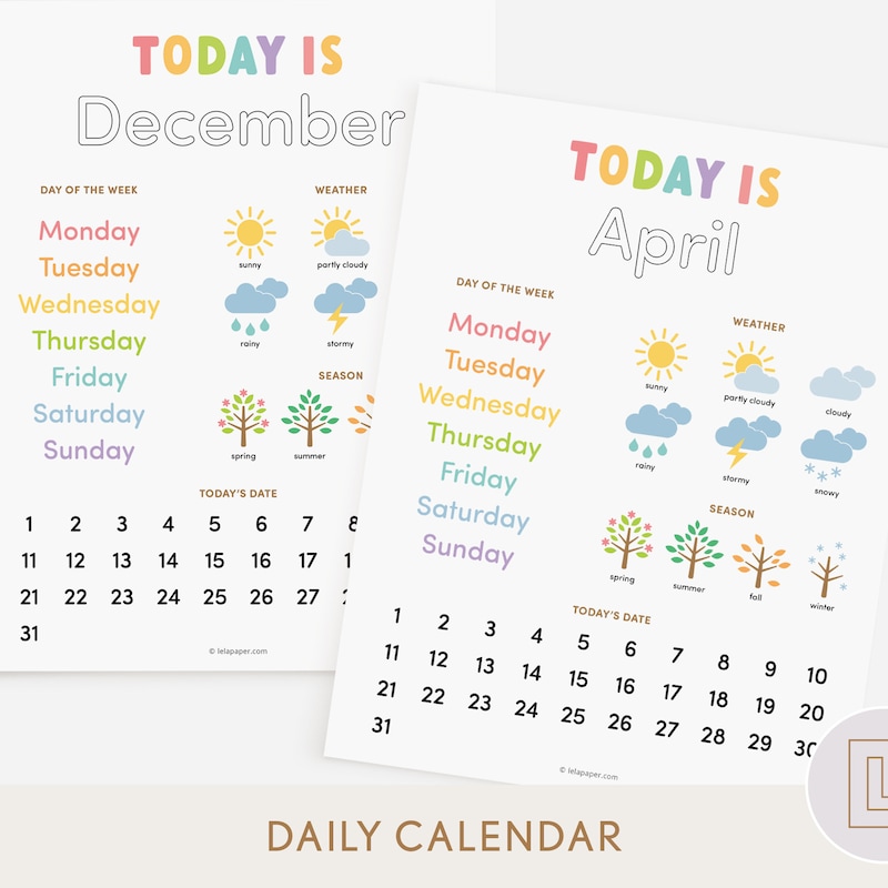 Weather Calendar 2026 - Etsy