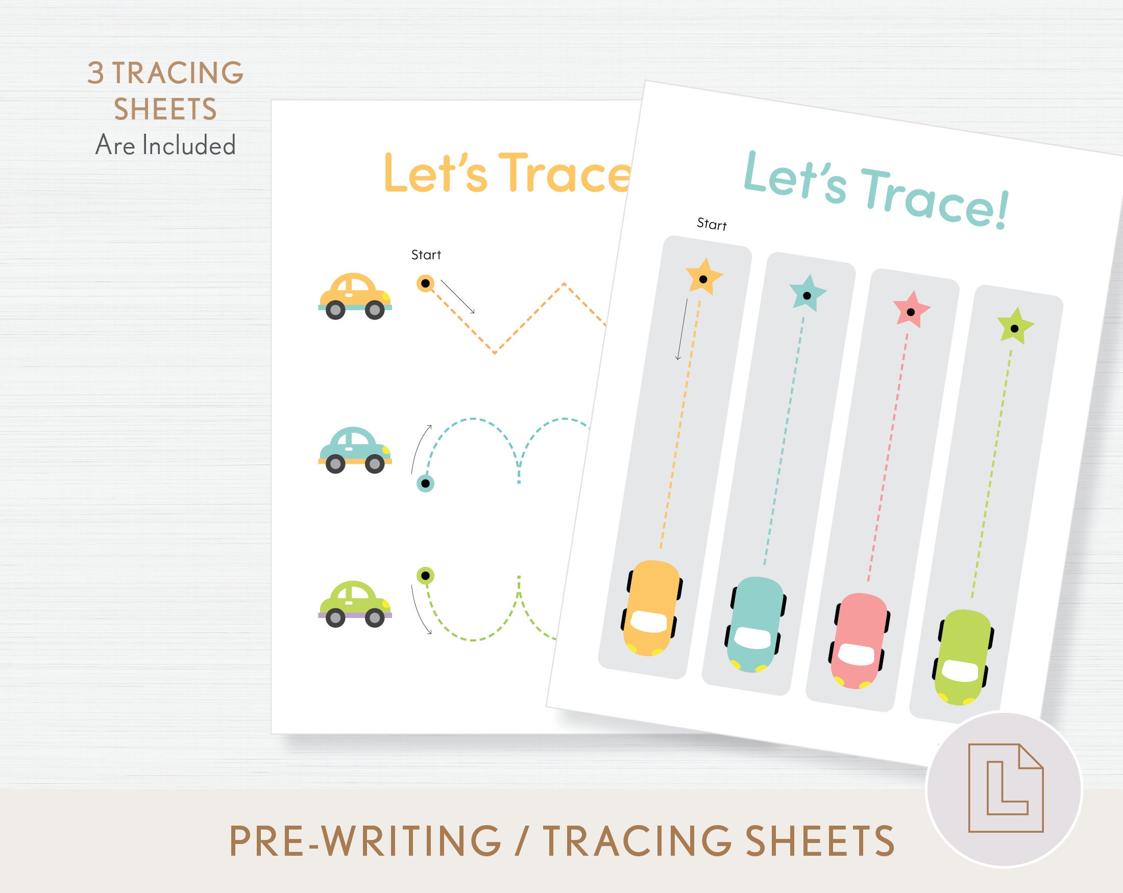 Cars Pre-writing Printable Prewriting Fine Motor Worksheet - Etsy