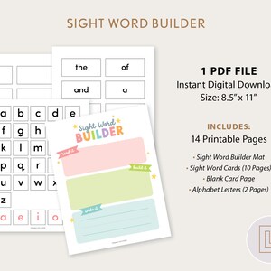 Sight Words Learning Bundle | Activity Pack Printable | Bingo Game ...