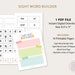Sight Words Learning Bundle Activity Pack Printable Bingo Game ...