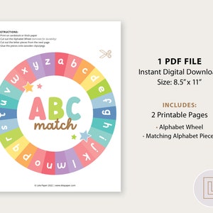 Alphabet Matching Wheel | Learning Letters Activity | Uppercase ...