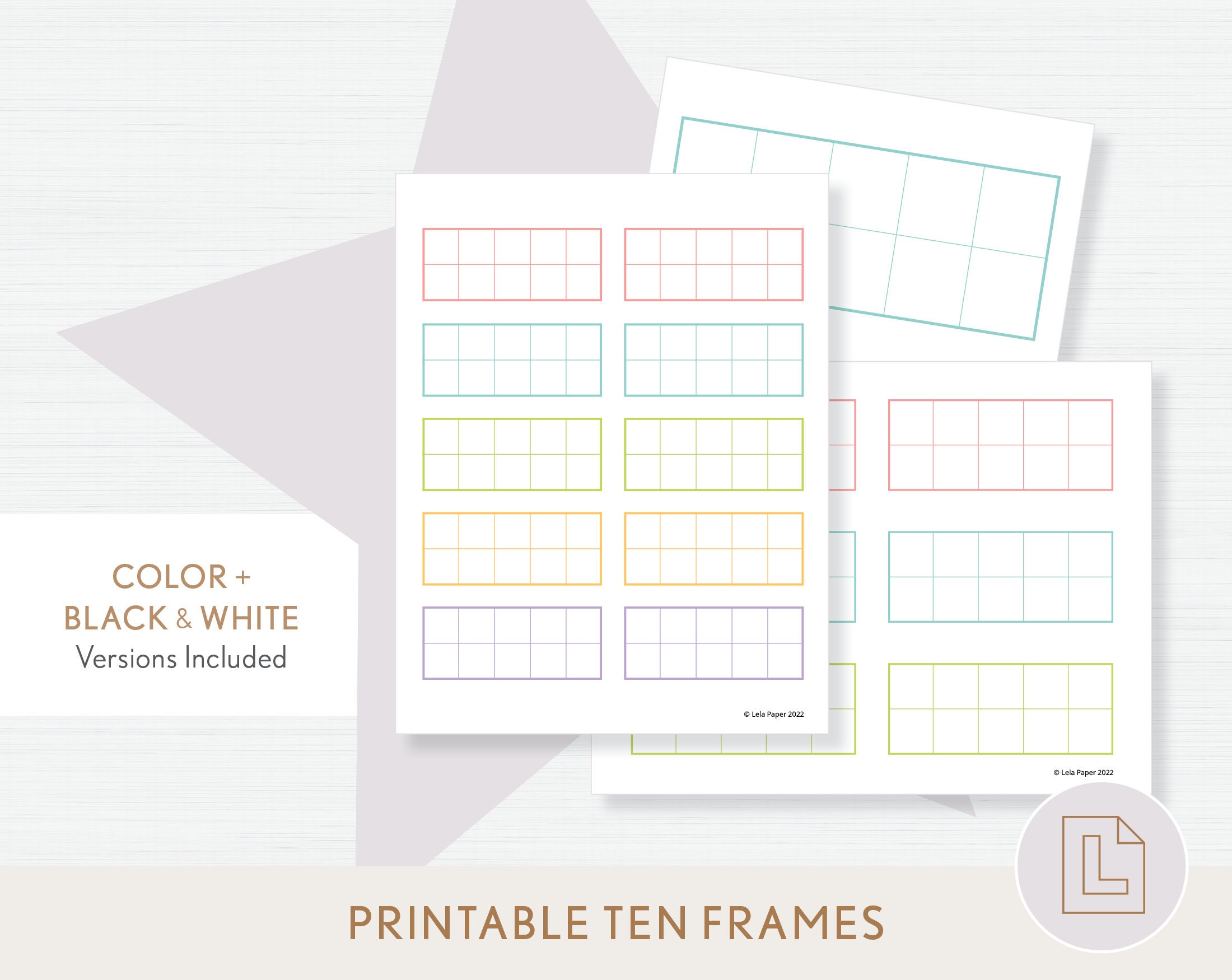 Ten Frames Printable Double Tens Frame Counting Ten Math Resources Math ...