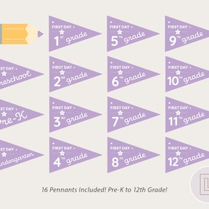 First Day of School Pennant Flags Printable | 2022 Prek Preschool ...