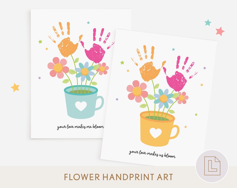 Mother's Day Handprint Flower Art Printable | Keepsake Gift to Mom ...