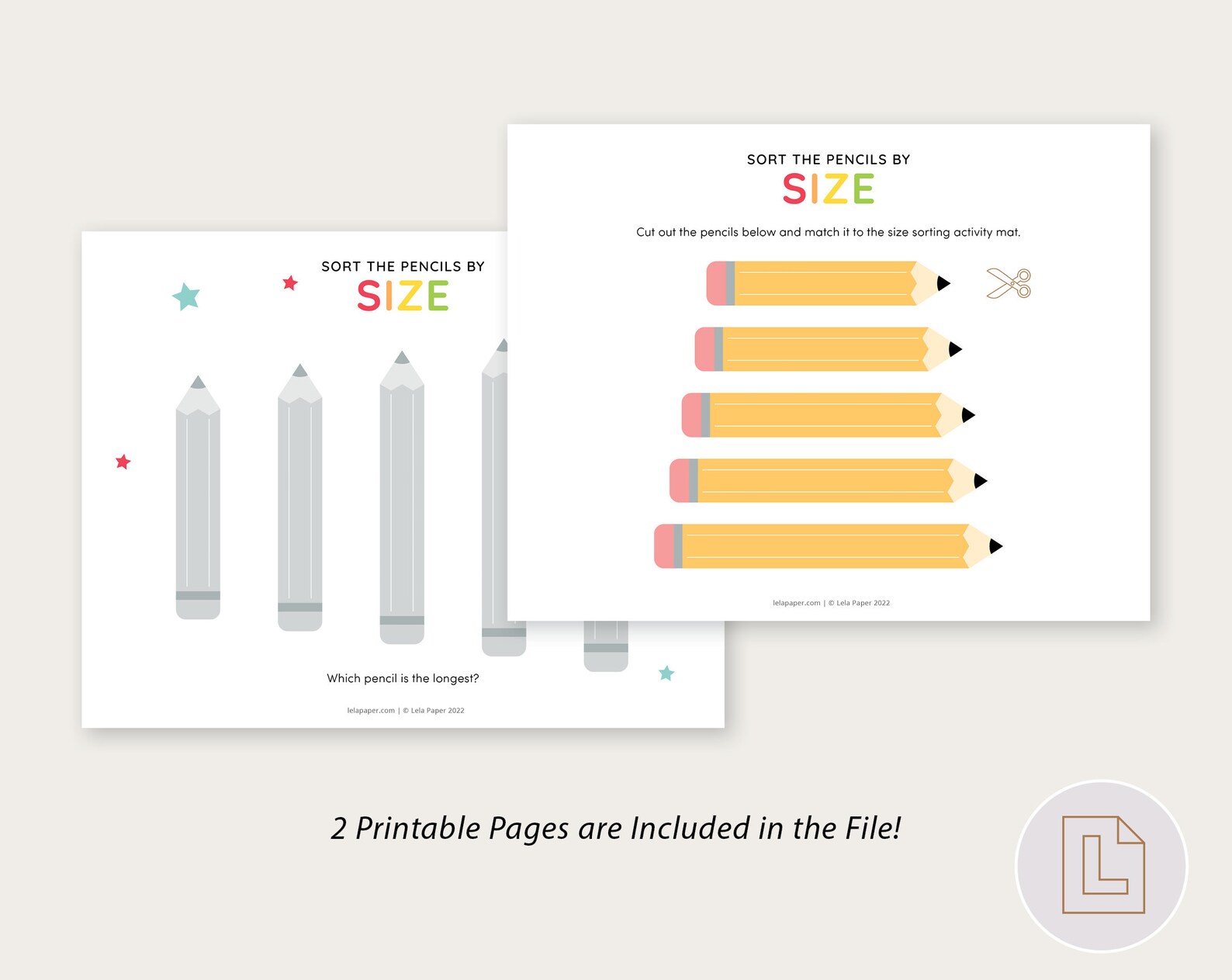 Pencil Size Sorting Activity Printable Comparing Size Busy - Etsy
