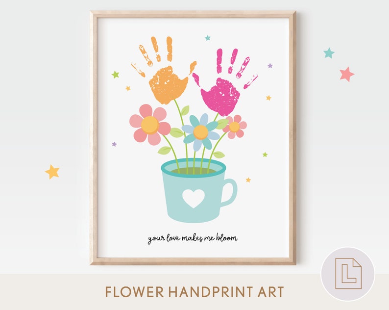 Mother's Day Handprint Flower Art Printable | Keepsake Gift to Mom ...