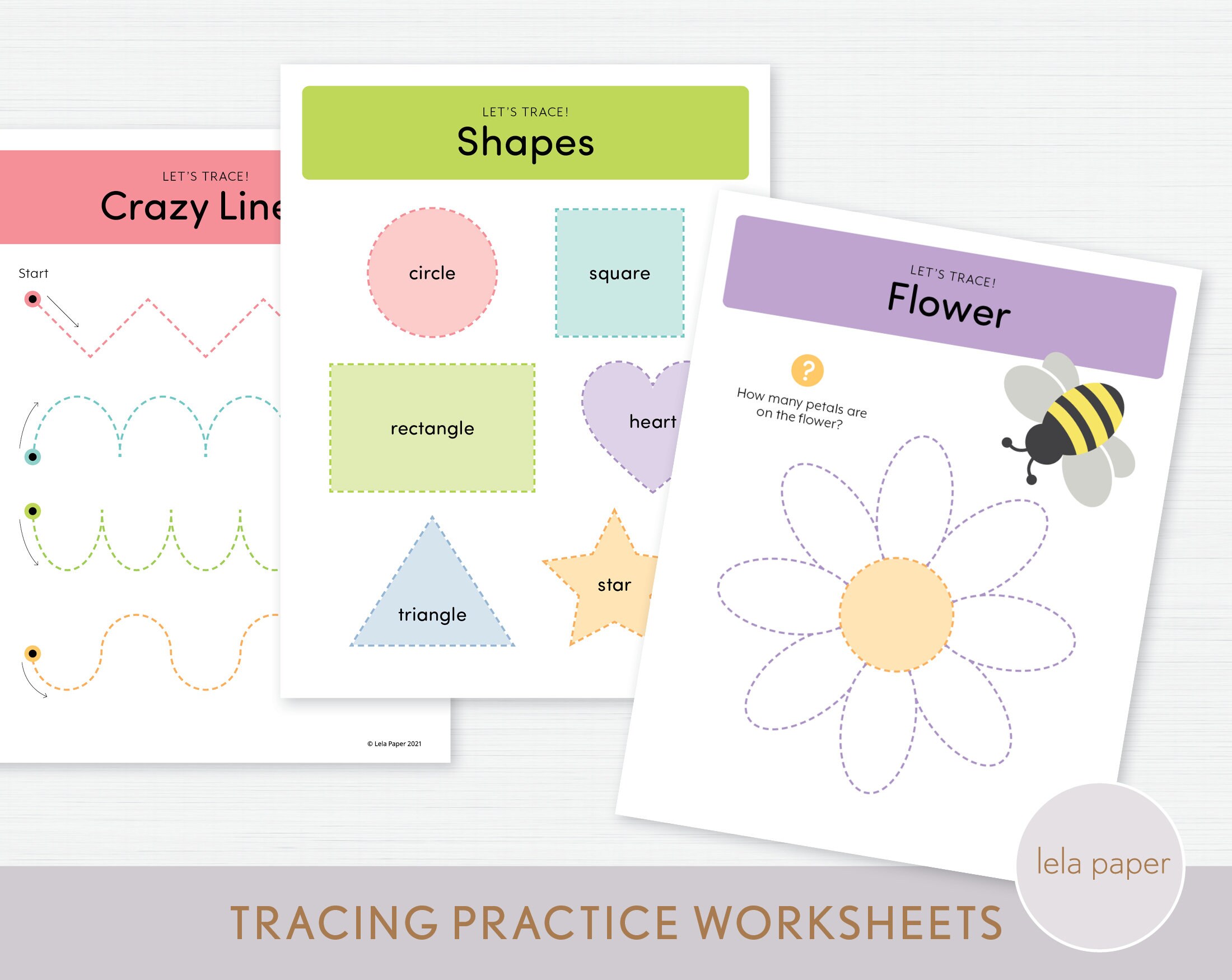 Pre-writing Printable for Preschool Binder | Tracing Practice ...