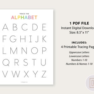 Alphabet Number Tracing Sheets | Letter Number Writing Practice Pages ...