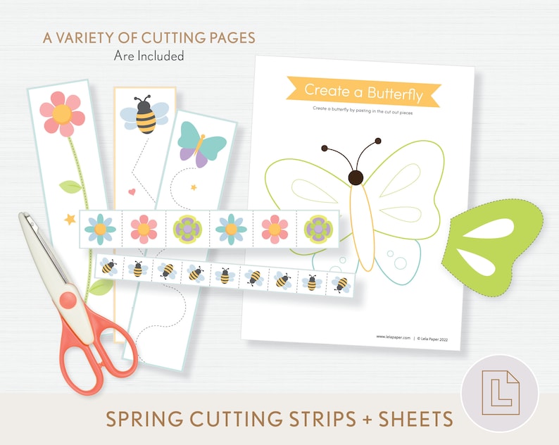 Spring Cutting Practice Strips Bundle | Cutting Strips | Preschool ...