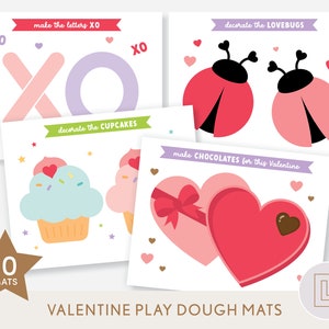 Valentine's Day Play Dough Mats Printable | Playdough Activity | Hearts ...