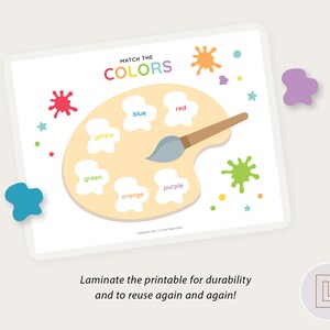 Color Matching Activity Printable | Learning Colors Busy Book Page ...