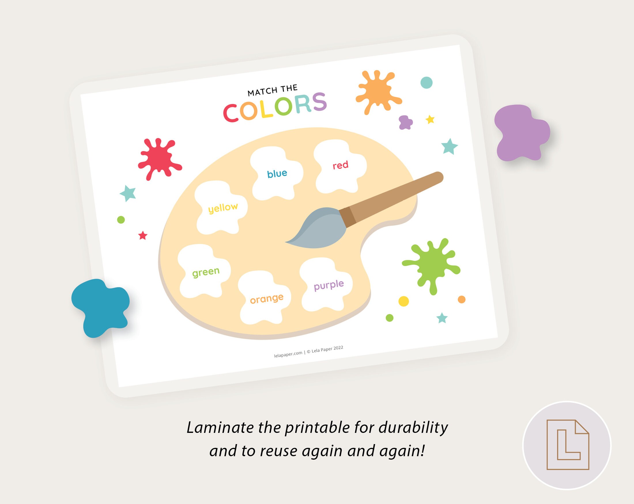 Color Matching Activity Printable Learning Colors Busy Book Page ...