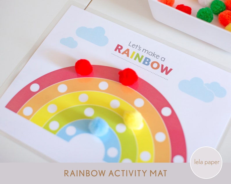 Rainbow Activity Mat | Pom Pom Mat Printable | Pom Pom Play | Fine ...