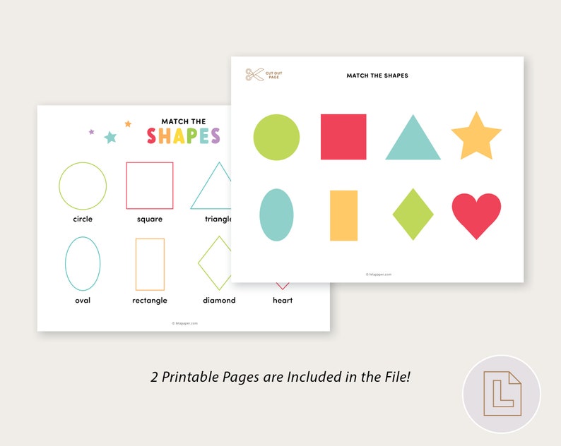 Shape Matching Activity Printable, Learning 2-D Shapes, Toddler ...