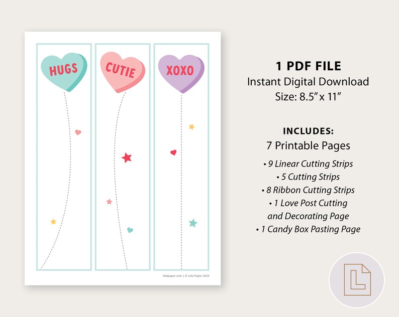 Valentine Sweets Cutting Practice Strips Bundle | Scissor Practice ...