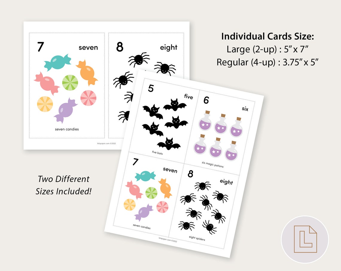 Halloween Counting Flash Cards 1-10 Number Flashcards Early Math ...