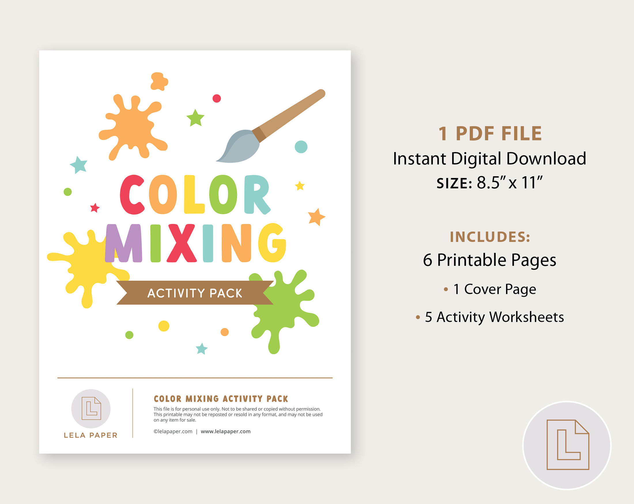 Color Mixing Activity Pack Learning Colors Bundle Preschool Prek ...