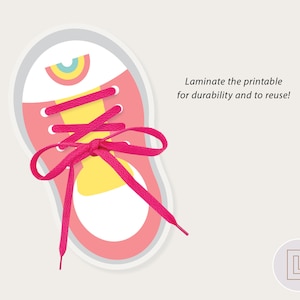 Shoe Lacing Cards Printable, Shoe Tying Practice Activity, Learning to ...