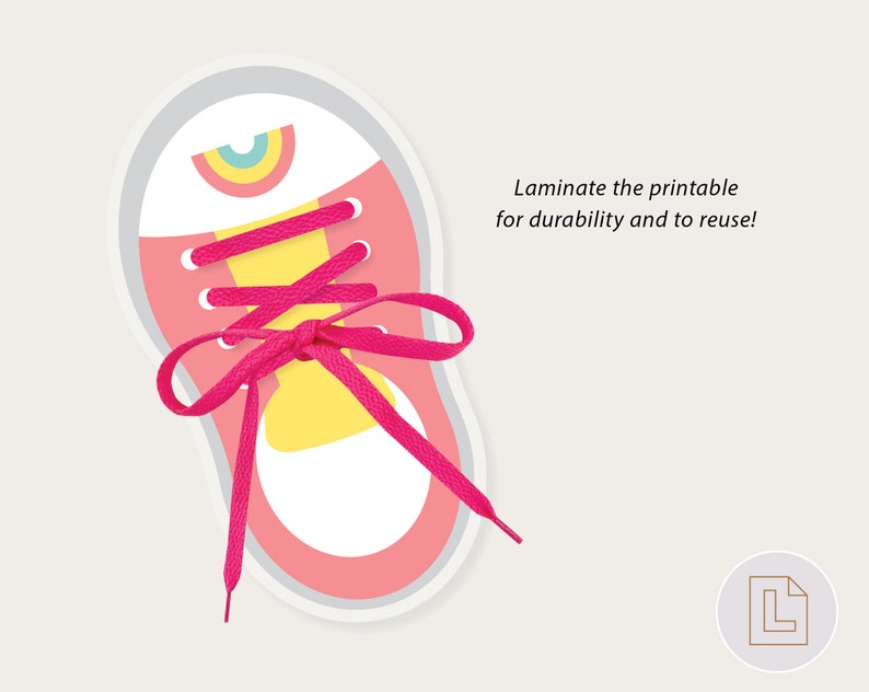 Shoe Lacing Cards Printable, Shoe Tying Practice Activity, Learning to ...