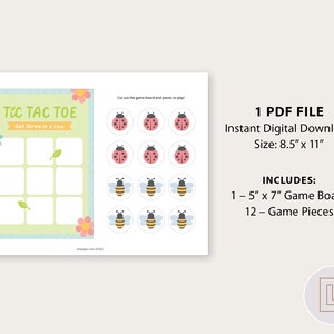 Spring Tic Tac Toe Game Printable | Fun Spring Activity for Kids | Bees ...