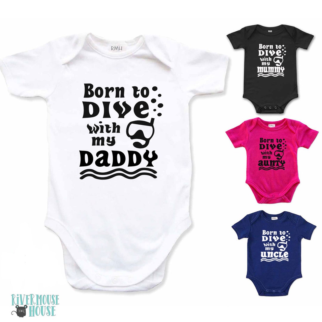 Born to Dive With My Daddy Scuba Baby Bodysuit, Diving & Snorkelling ...