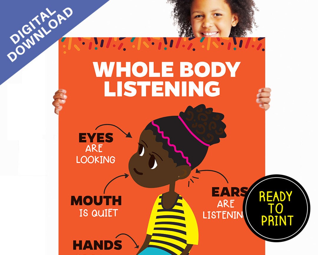Listening Reading Classroom Poster, Classroom Decor, English Poster ...