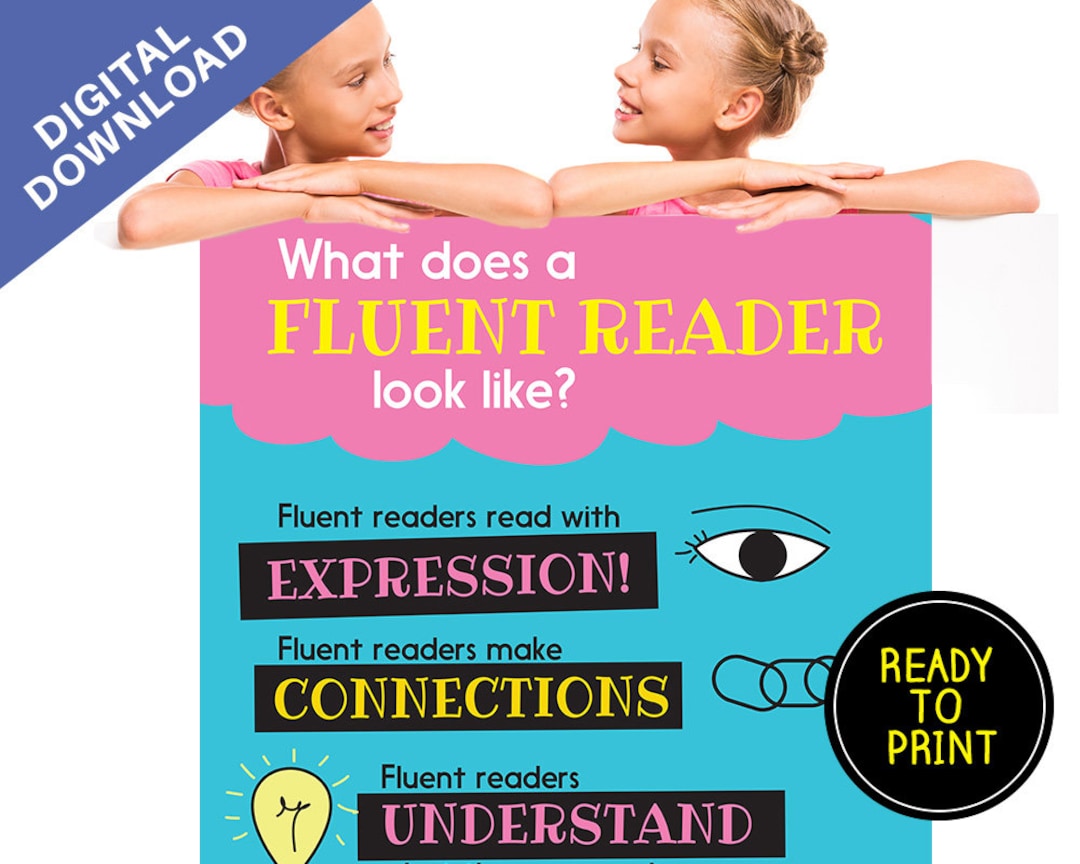 Fluency Reading Classroom Poster, Classroom Decor, English Poster ...