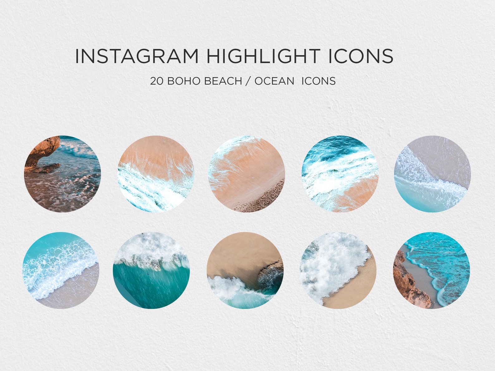 20 Instagram Highlight Covers | Beach Ocean Icons | Boho Instagram ...