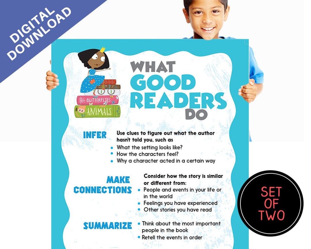 Good Reader Reading Strategy Classroom Poster, Classroom Decor, English ...