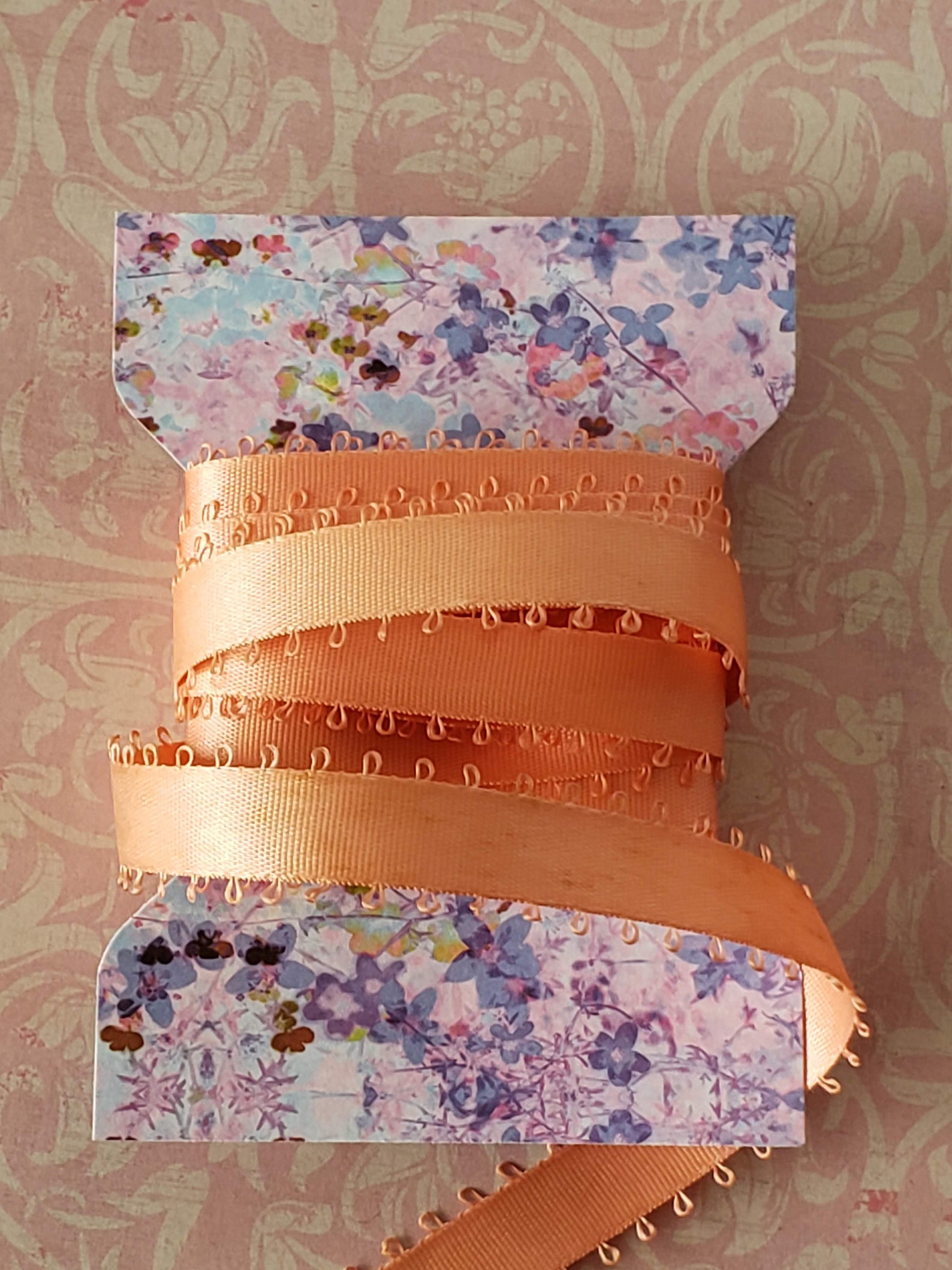 Peach Satin Picot Ribbon for Use in Journals Scrapbooking Card - Etsy