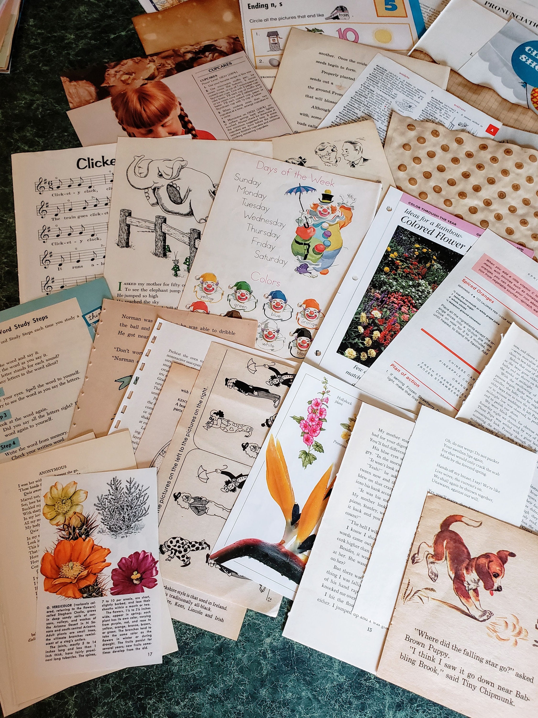 Themed Variety Paper Packets W/vintage Book Pages, Unique Papers ...