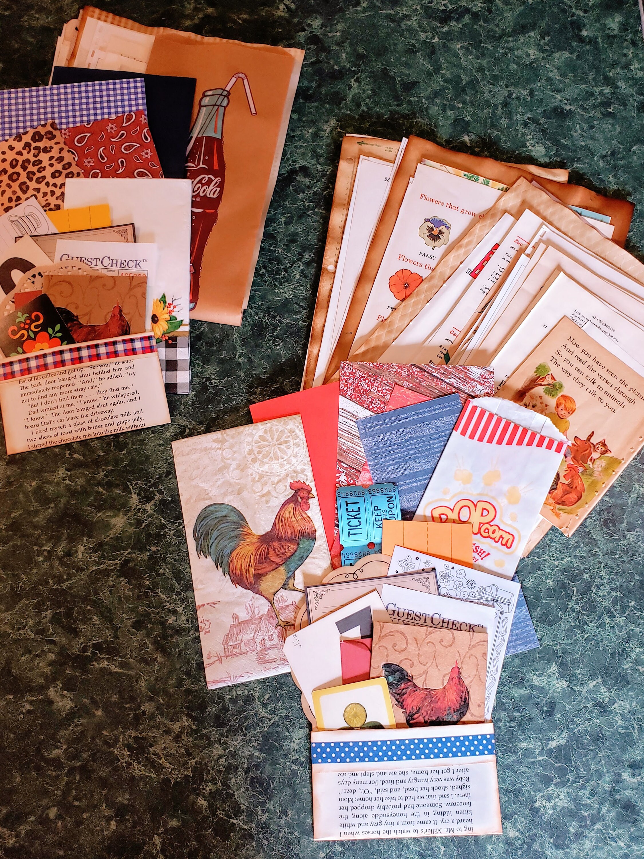 Themed Variety Paper Packets W/vintage Book Pages, Unique Papers ...