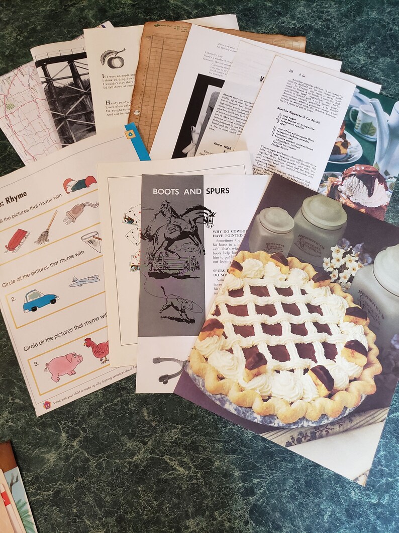 Themed Variety Paper Packets W/vintage Book Pages, Unique Papers ...