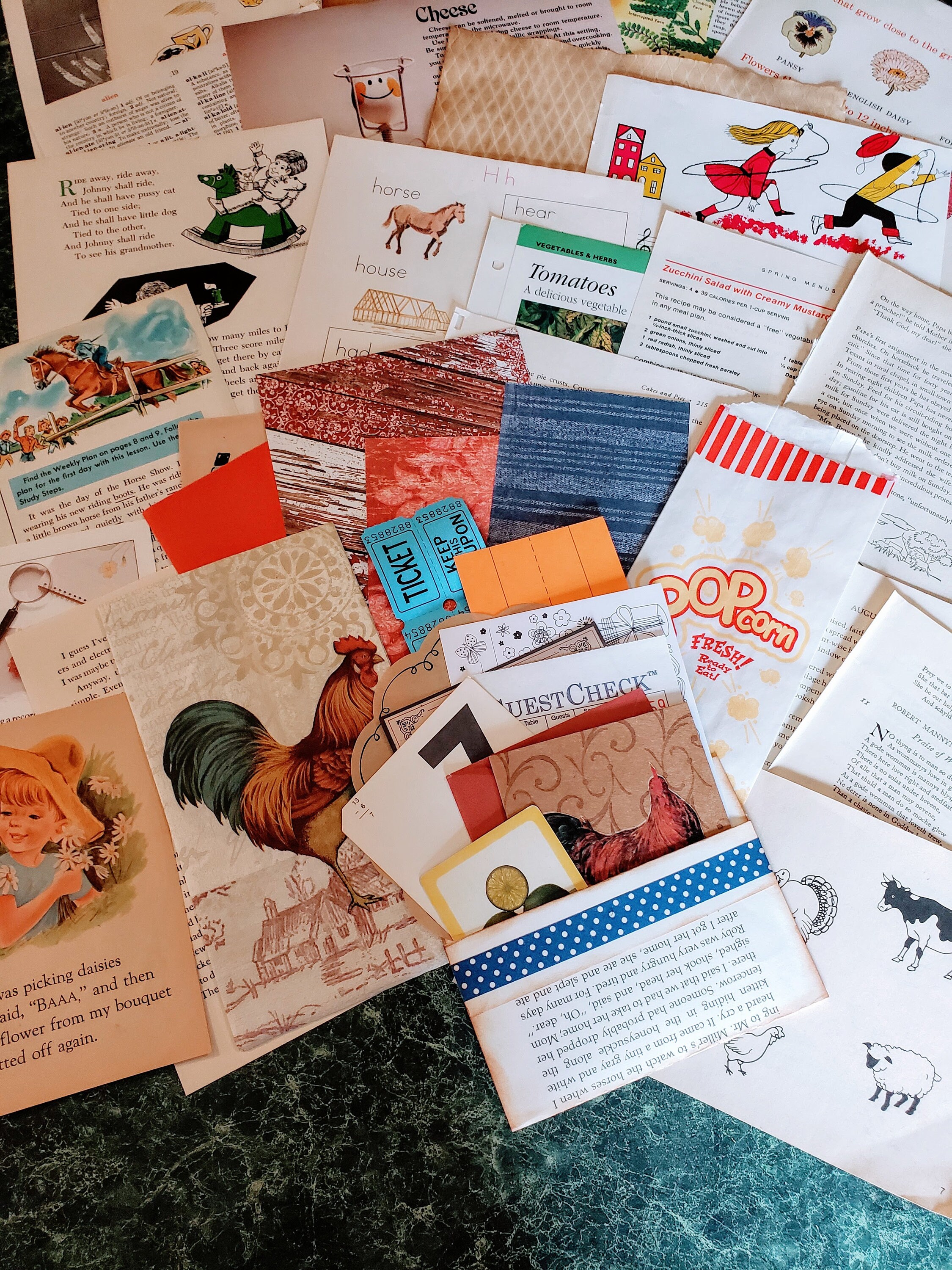 Themed Variety Paper Packets W/vintage Book Pages, Unique Papers ...