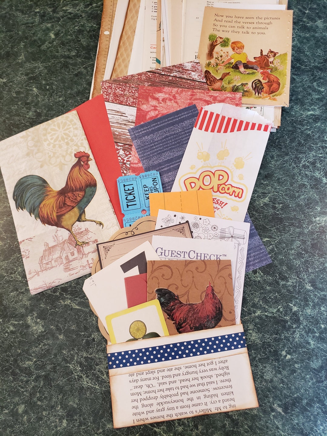 Themed Variety Paper Packets W/vintage Book Pages, Unique Papers ...