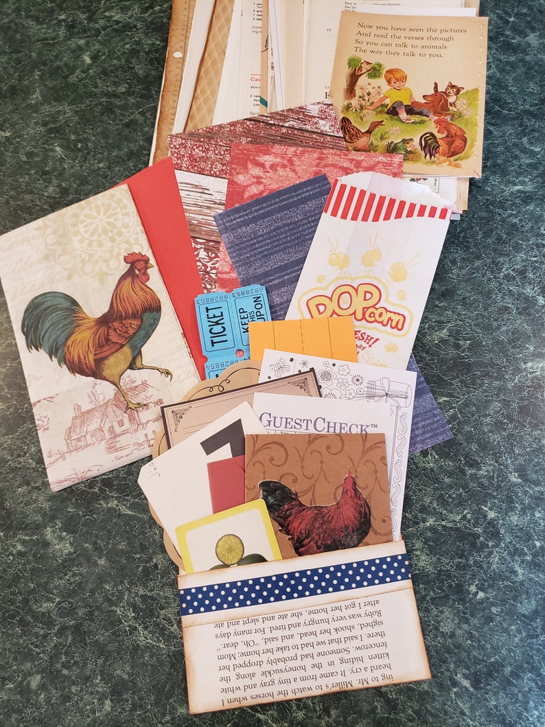 Themed Variety Paper Packets W/vintage Book Pages, Unique Papers ...