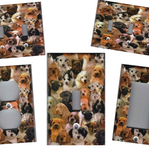 PAW PRINTS Black on Brown Light Switch Cover Plate or Outlet - Etsy