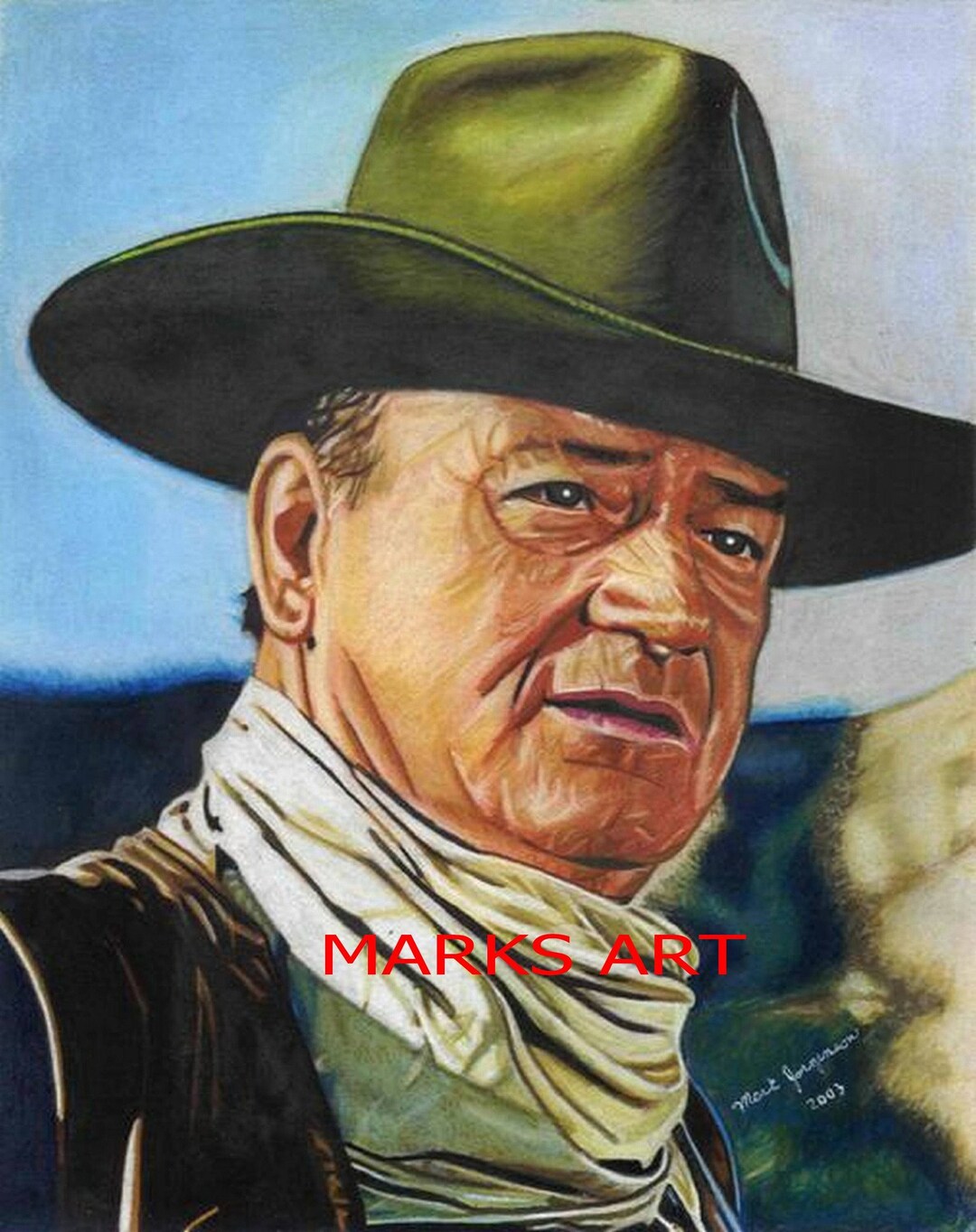 JOHN WAYNE WESTERN Portrait Artwork Print - Etsy