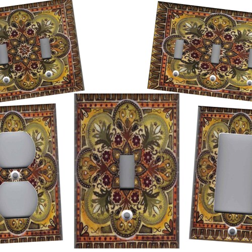 TUSCAN MOSAIC TILE Image Light Switch Plates and Outlets Home - Etsy