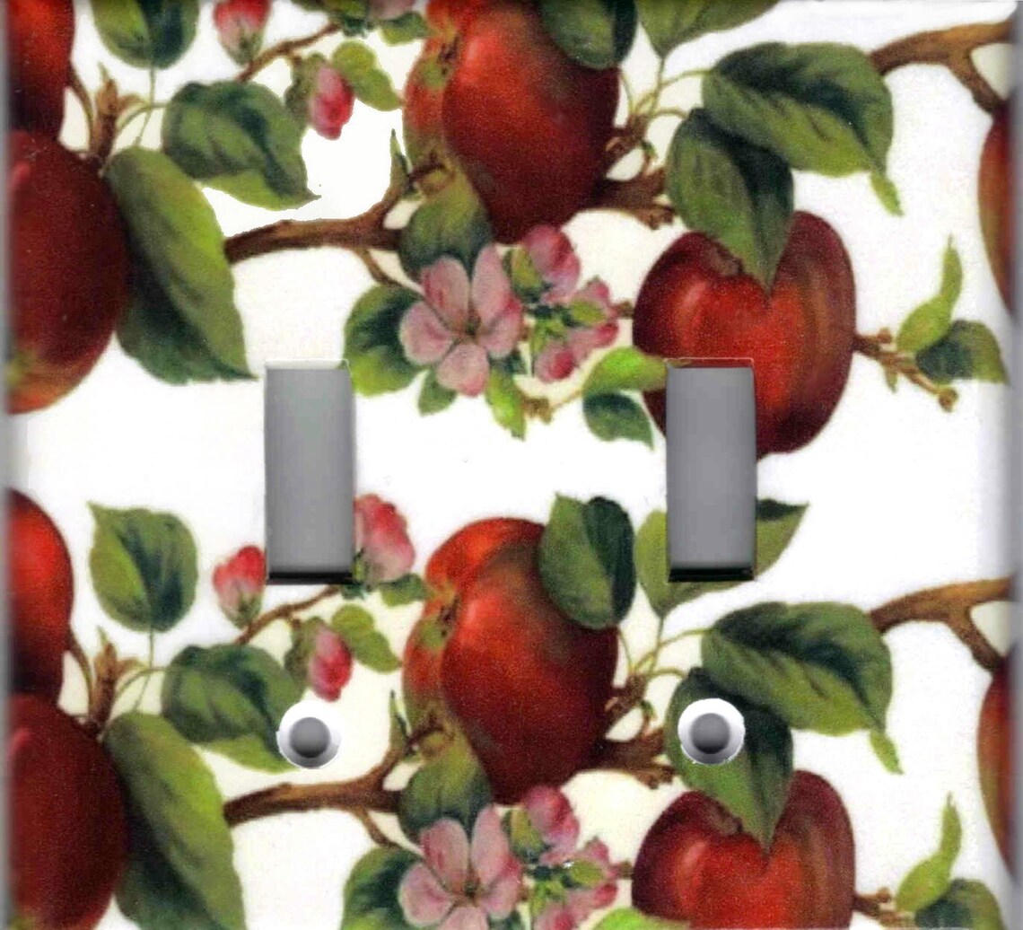 RED APPLES With APPLE Blossoms Kitchen Decor Light Switch - Etsy