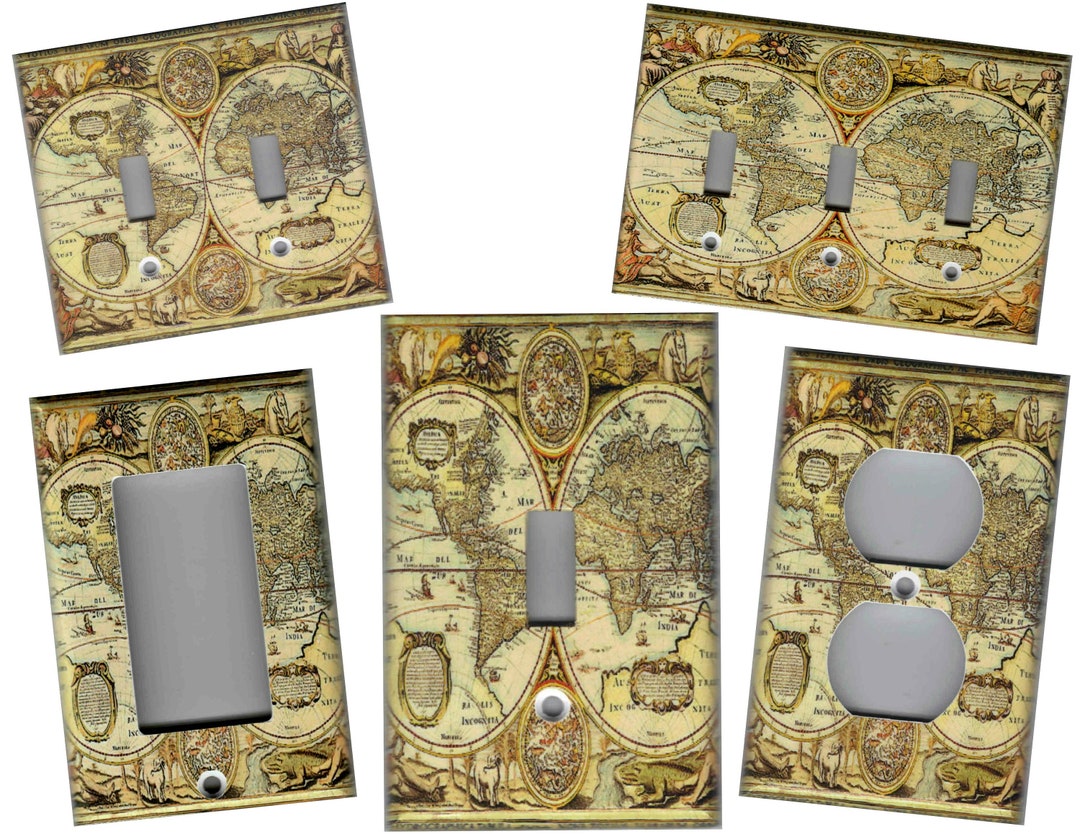 OLD WORLD MAP Home Wall Decor Light Switch Plates and Outlets - Etsy