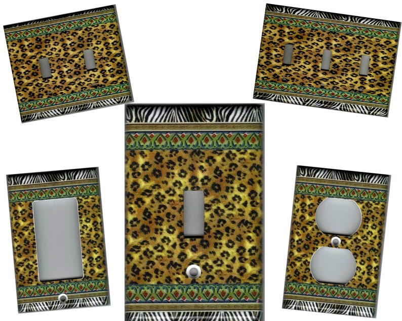 LEOPARD AND ZEBRA Print Animal Home Decor Light Switch Plates and ...