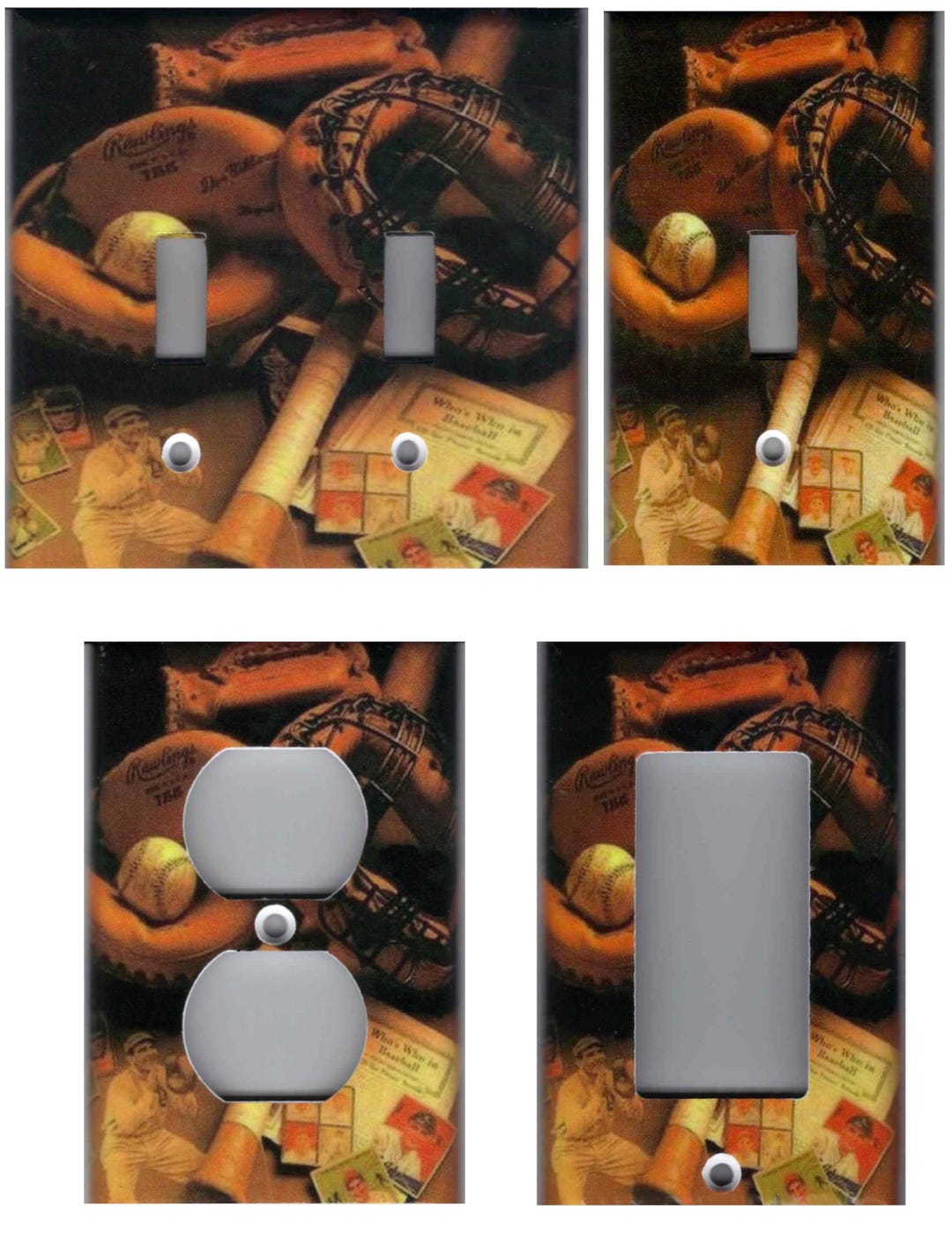 Vintage Baseball Glove and Mit Light Switch Plate Cover Home Decor - Etsy