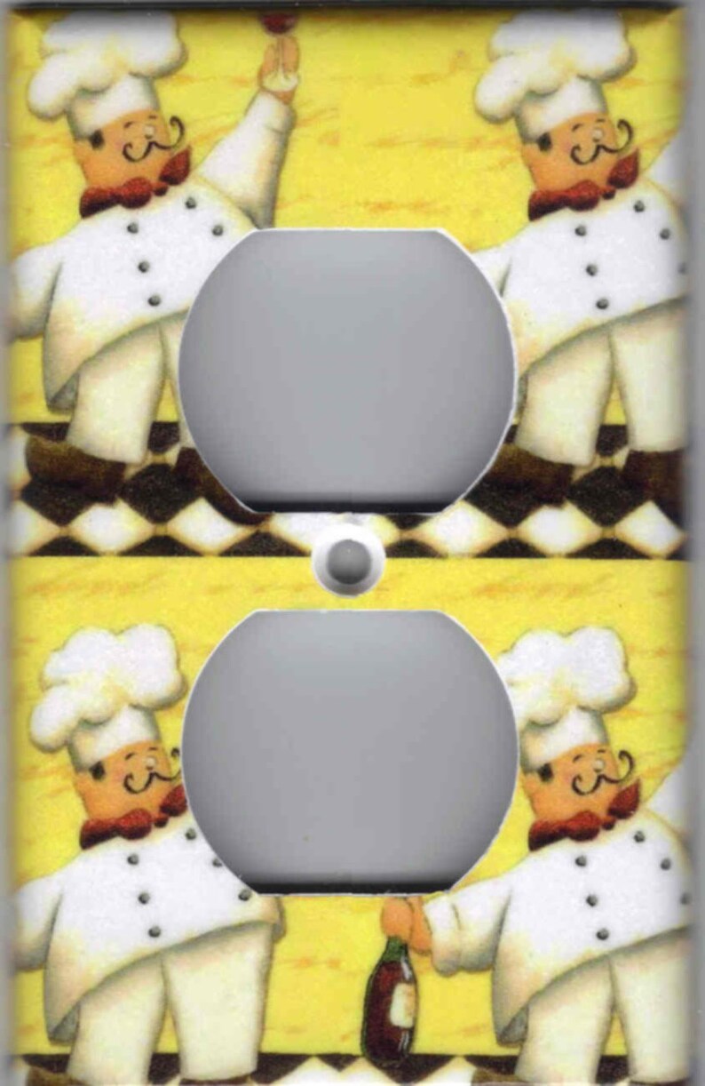 FAT CHEF with WINE Light Switch Plates and Outlets Home Decor | Etsy