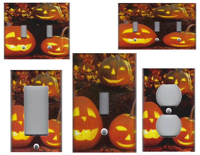 HALLOWEEN PUMPKINS GLOWING Home Wall Decor Light Switch Plates and ...