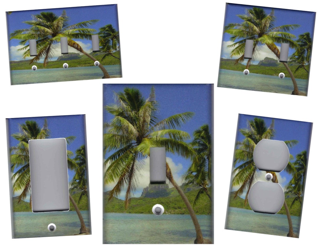 PALM TREE on the Beach Light Switch Plates and Outlets Home Decor Free ...