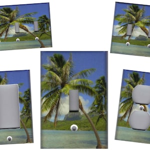 PALM TREE on the Beach Light Switch Plates and Outlets Home Decor Free ...