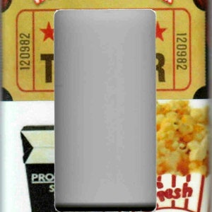 HOME THEATER WELCOME With Popcorn and Movie Clapper Light Switch Plates ...