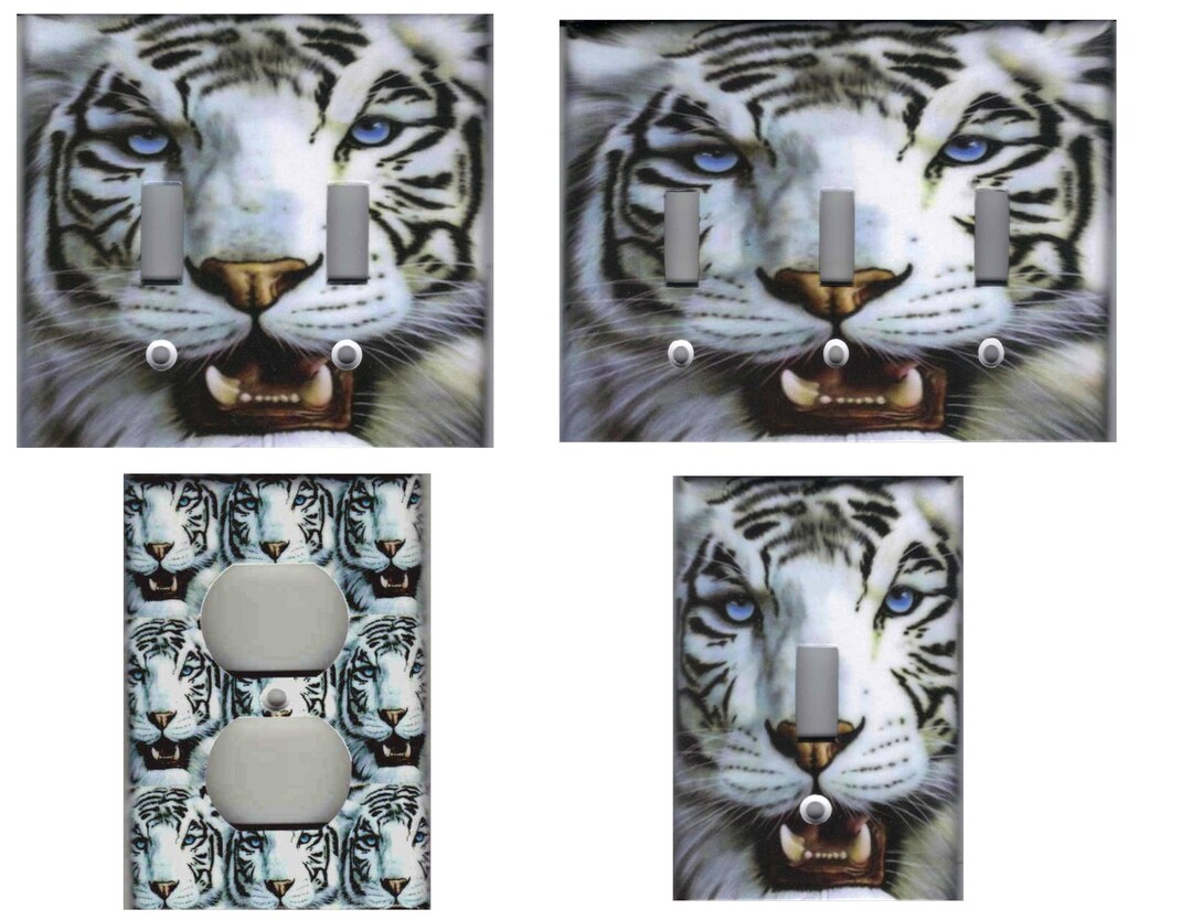 WHITE TIGER FACE Home Wall Decor Light Switch Plates and Outlets - Etsy