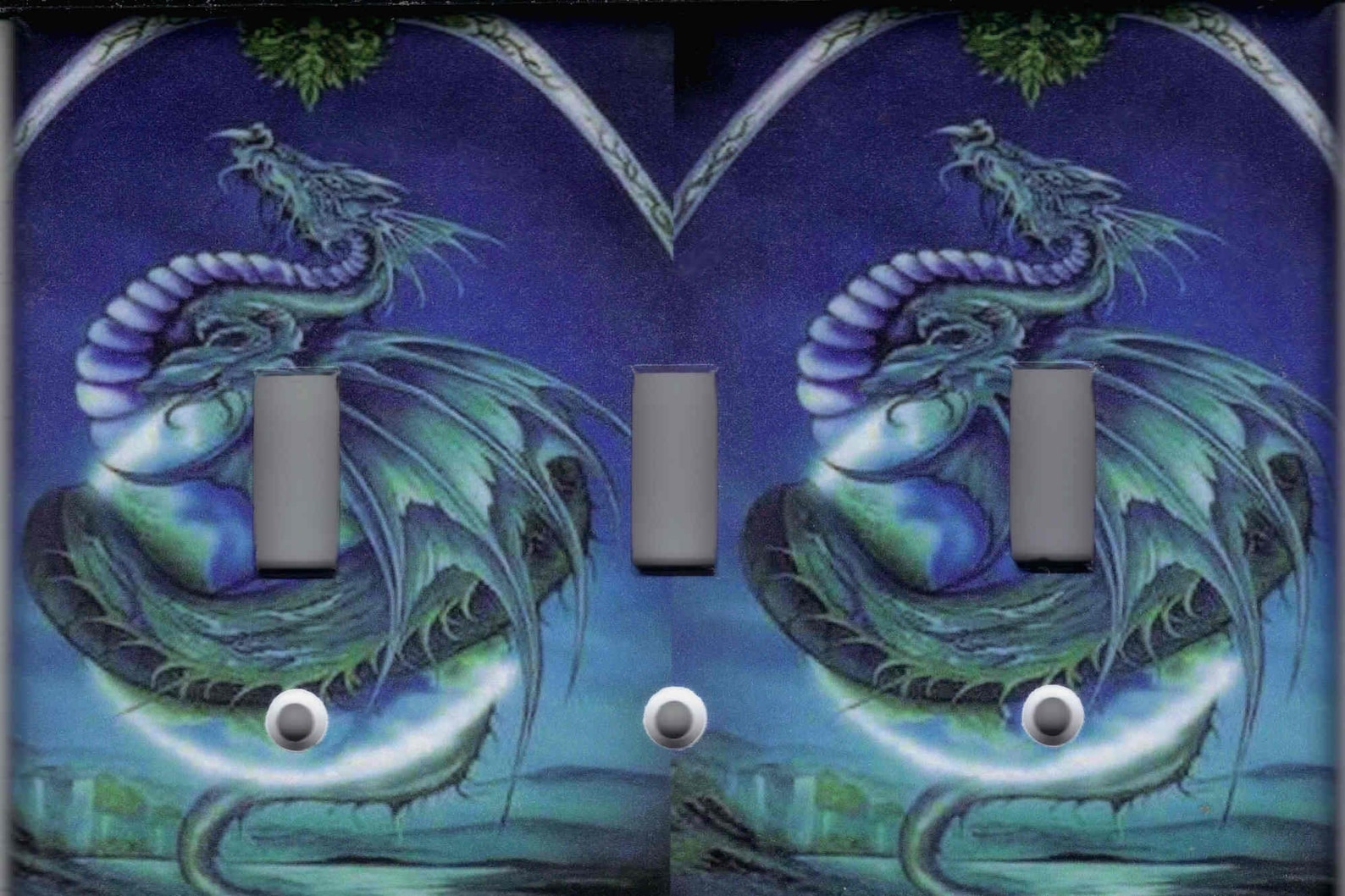 DRAGON ON BLUE Home Wall Decor Light Switch Plates and Outlets | Etsy
